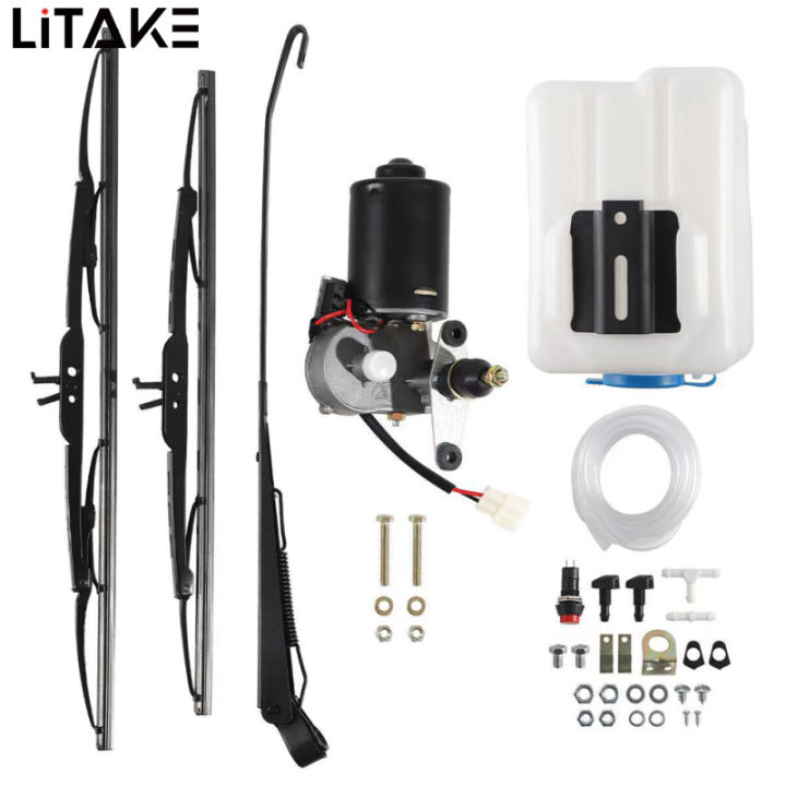 12V Electric Motor UTV Windshield Wiper Kit, Universal Windshield Wiper ...