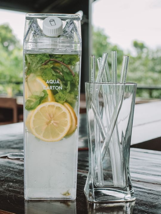 AQUA CARTON Transparent Milk Carton Bottle Acrylic Tumbler (500 mL ...