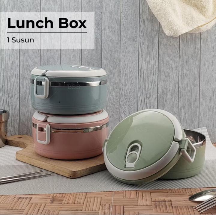 Rantang lunch box 1 susun polos Stainless elegan tempat bekel makanan ...