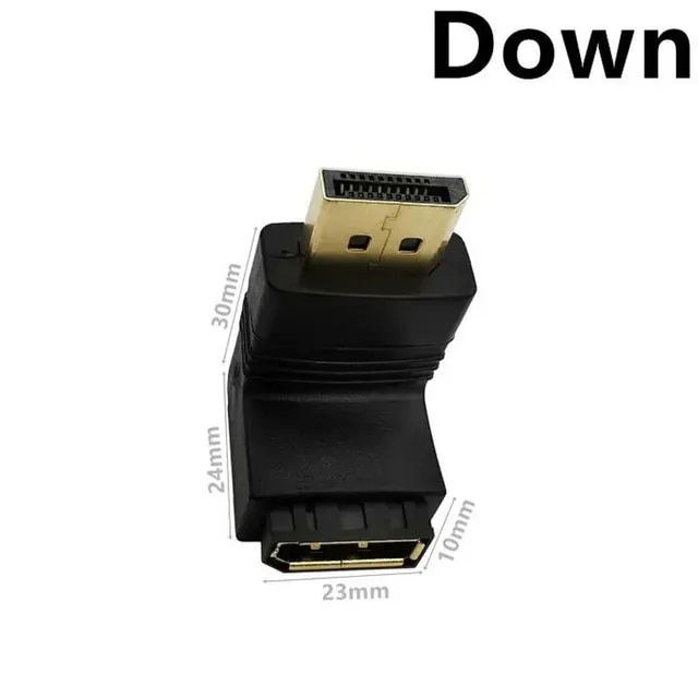 Display Port Angled 90 Degree Dp 1.4v Displayport Male To Female ...