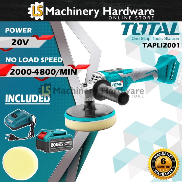 Total 20V Li-ion Cordless Angle Polisher TAPLI2001 - With Battery ...