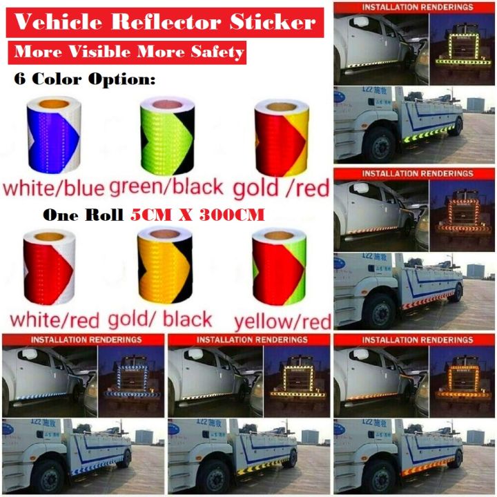 Car Reflector Sticker Reflective Tape Strip Sticker Car Truck Trailer ...