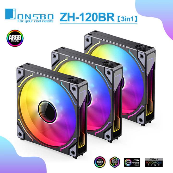 Jonsbo ZH-120BR Reverse Case Fan 5V 3PIN ARGB PWM Magic Fans Thousand ...