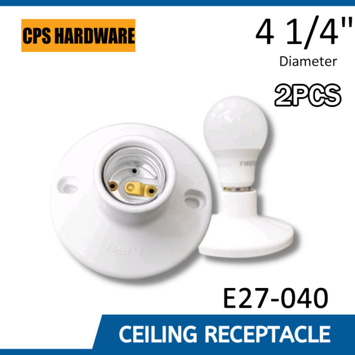 E27 Ceiling Receptacle Light Bulb Socket Round Plastic Base Plug ...