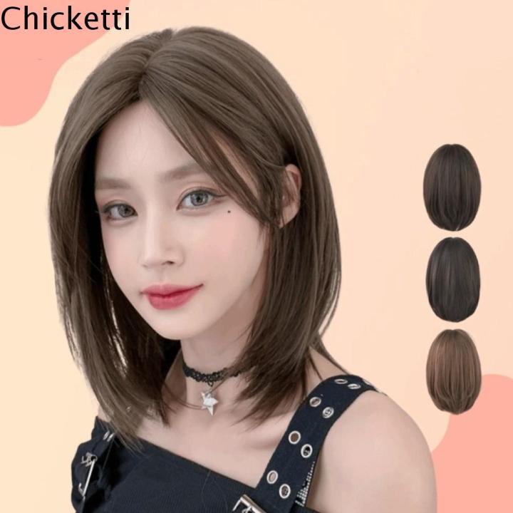 CHICKETTI ทรงผมเต็มศีรษะ วิกผมสั้นตรง ดูเป็นธรรมชาติ ใส่สบาย วิกผมตรง ...