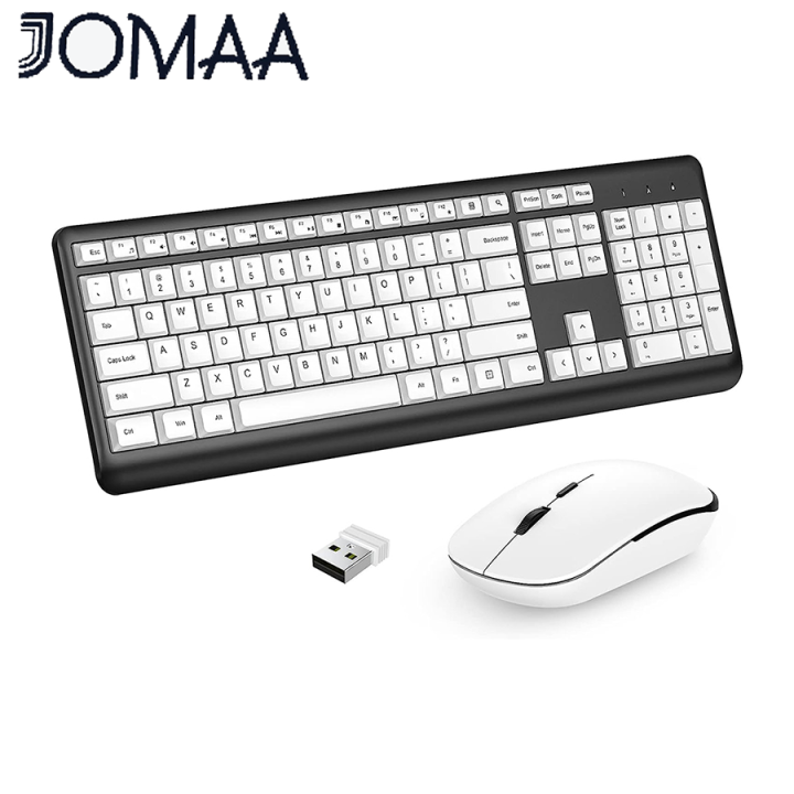 Jomaa 2 4g Wireless Keyboard And Mouse Combo Ergonomic Computer Keyboard And Mouse Set Full Size