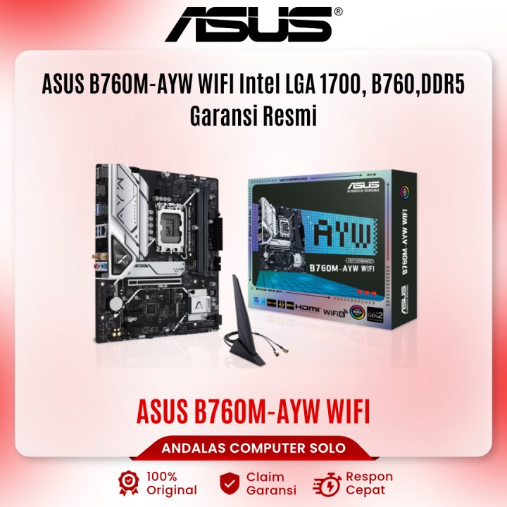 ASUS B760M-AYW WIFI (Intel LGA 1700, B760, DDR5) Garansi Resmi | Lazada ...