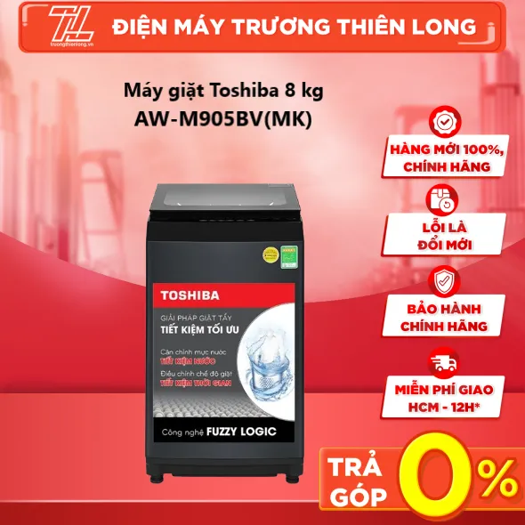 Máy giặt Toshiba 8 kg AW-M905BV(MK) - Miễn phí vận chuyển HCM - Hẹn giờ ...