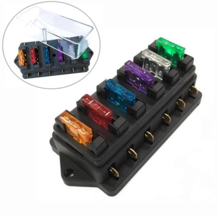 6 Way Circuit Standard ATO Blade Fuse Box DC 12V/24V Car Fuse Block Holder Fuses | Lazada PH