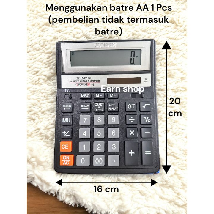 CITIZEN KALKULATOR BESAR SDC-818C 12 DIGIT | KALKULATOR 818C CITIZEN ...