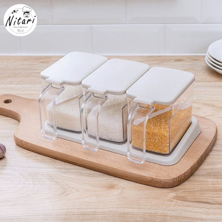 ชุดใส่เครื่องปรุง กระปุกใส่เครื่องเทศ กล่องใส่เครื่องปรุง ใส่พริกป่น ...