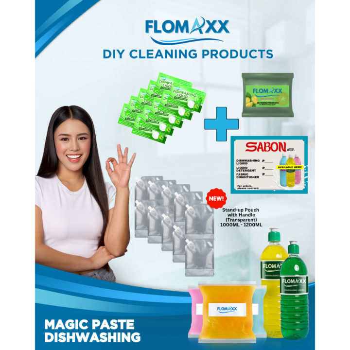 Dishwashing Liquid Kit w/ FREE Stand-up Pouch & Label Stickers (10 pcs ...