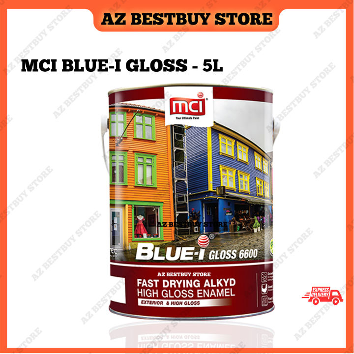 MCI BLUE-I GLOSS 6600 - 5 Liter; For Wood and Metal Paint Cat Minyak ...