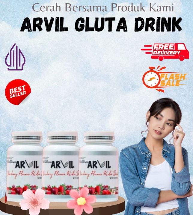 Arvil Gluta drink Gluta Arvil infus whitening bpom aman dikonsumsi ...