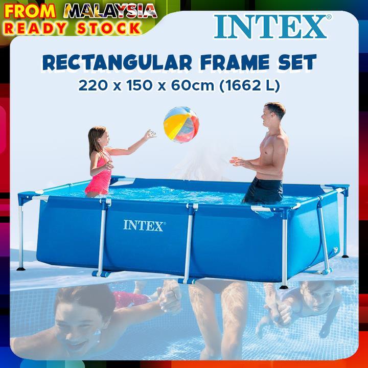 INTEX 28270 (NP264) 2.20 Meter Rectangular Frame Pool PVC Pipe Rack ...