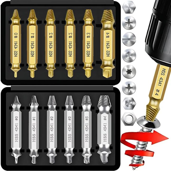 4/6Pcs Set Damaged Screw Extractor Center Drill Bit Set Woodworking ...