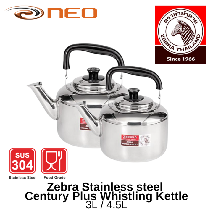 Zebra Stainless steel Century Plus Whistling Kettle 3L / 4.5L | Lazada ...