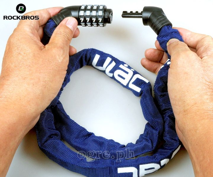 Rockbros A600C 4-Digit Code Type Anti-Theft Chain Lock 1.2m | Lazada PH