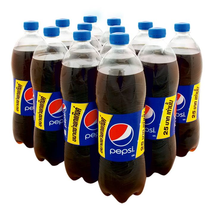เป๊ปซี่ น้ำอัดลม 1.26 ลิตร x 12 ขวด Pepsi Soft Drink 1.26L x 12 Bottles ...