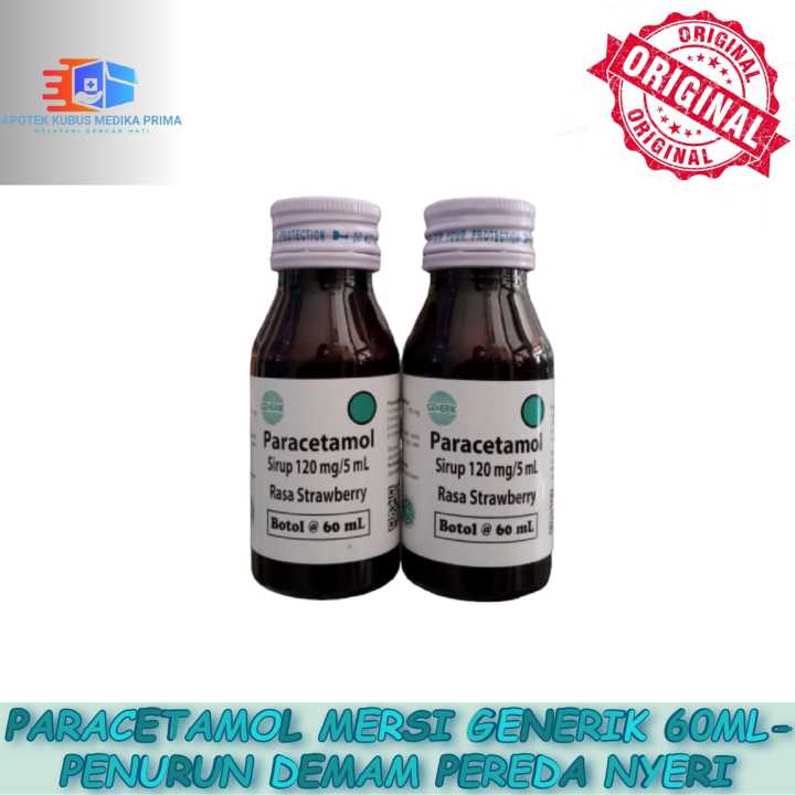 PARACETAMOL GENERIK (MERSI) 60ML RASA STRAWBERRY-PENURUN DEMAM/PEREDA ...