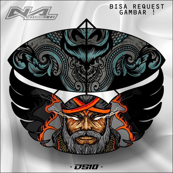 KAIN Layang-layang Ram Raman Kain Full Printing bahan Satin High ...