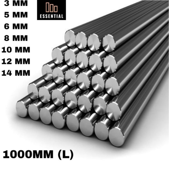 304 Rod Stainless Steel Shaft SS304 Round Bar Besi Tahan Karat 3mm 4mm ...