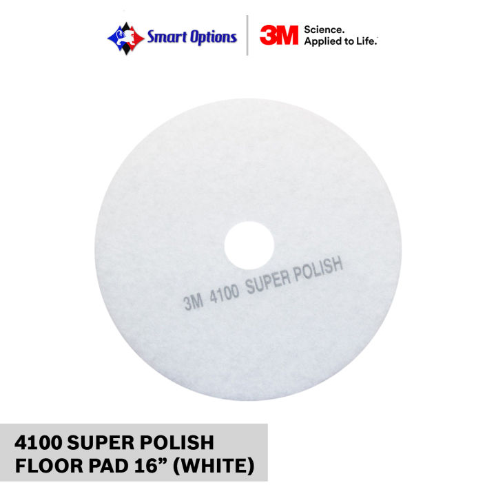 3M 4100 FLOOR PAD White Super Polishing Pad 16" | Lazada PH