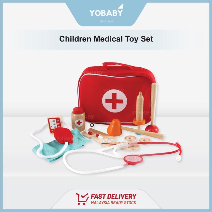 Simulated Doctor play set Medical Kit Pretend Role Play Children Wooden ...