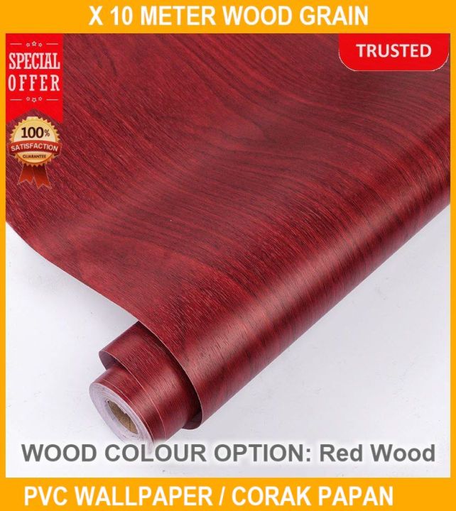 45cm X 10 Meter Wood Grain Pvc Wallpaper / Corak Papan / Furniture ...