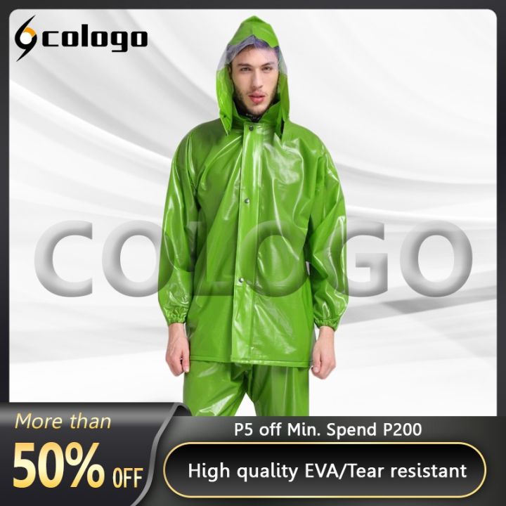 #1C Green Raincoat Suit Kapote Makapal | Lazada PH