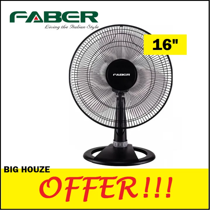 【Hot sales】 KHIND 16" TF166 / FABER 16 inch Table Fan FTF-9116GR Desk ...