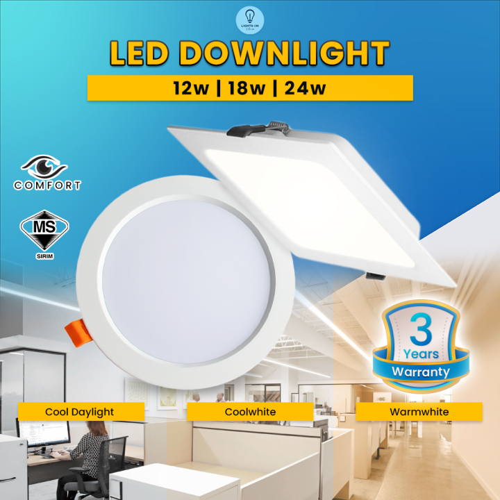 LED Downlight 12W 18W 24W Round 4'' 6'' 8'' Recessed Downlight Ceiling ...