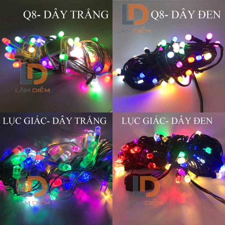 BÓNG LED DÂY TRANG TRÍ DÀI 7M NHẤP NHÁY BÓNG LỤC GIÁC - Q8 BÓNG LỚN CÓ ...