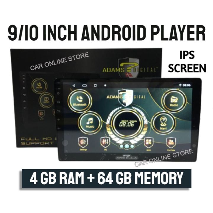 ADAMS DIGITAL 9/10 Inch Android Player IPS Screen (4GB RAM + 64GB ...