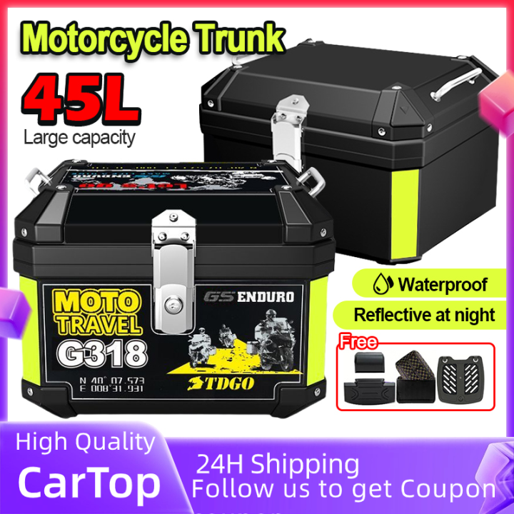 Motorcycle Trunk Top Box Motorcycle Box ABS Material 45L Capacity ...