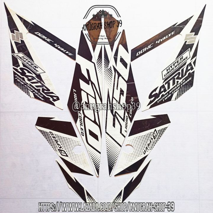STIKER STRIPING SUZUKI SATRIA FU INJEKSI 2017 WARNA PUTIH HITAM, LIS ...