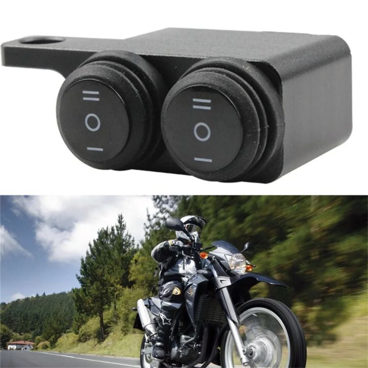 Dual Buttons Motorbike Switch Rearview Mirror Mount Headlight Spot ...