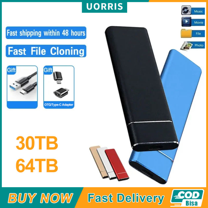 SSD Eksternal Dengan Kapasitas 1TB/4TB dan Kecepatan Tinggi USB 3.1 C Terbuat dari Aluminium ...