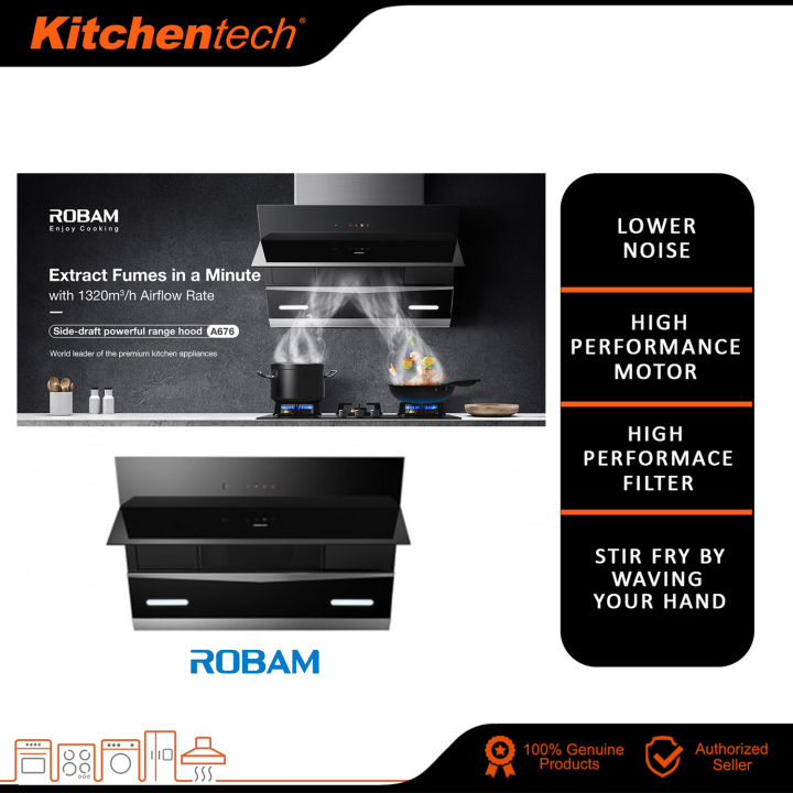 [Pre-Order 30 Days] ROBAM COOKER HOOD (90CM) - A676 Large Suction High ...