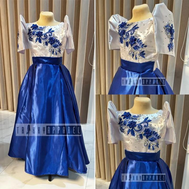 【STOCK+COD】 Filipiniana Kids Satin with Lace | Lazada PH