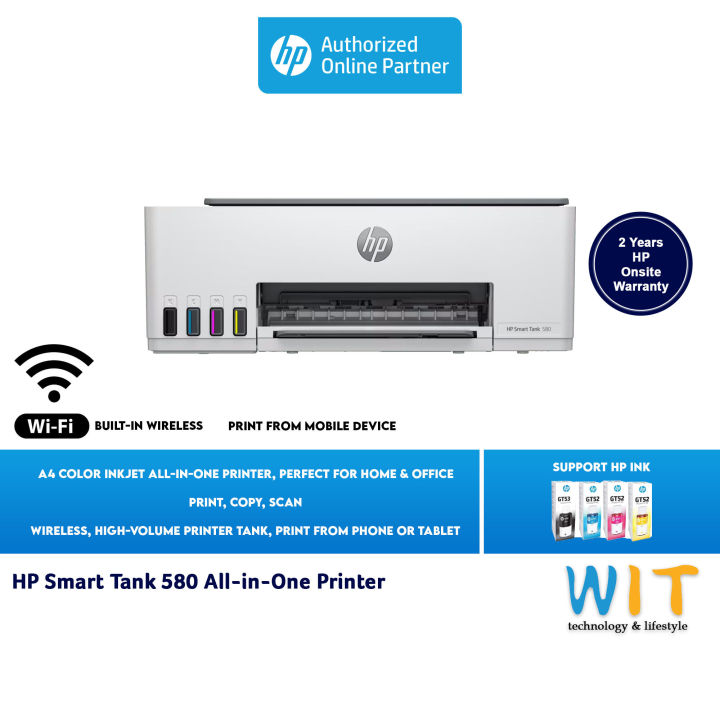 HP Smart Tank 580 All-in-One Printer /Print /Scan /Copy /Wireless ...
