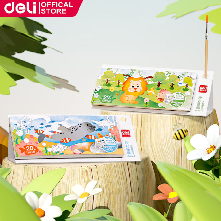 Deli HS415-A wonderful color painting watercolor coloring book jungle ...