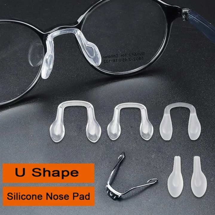 U shape Silicone Conjoined Eyeglass Soft Nose Pads for Glasses Anti ...