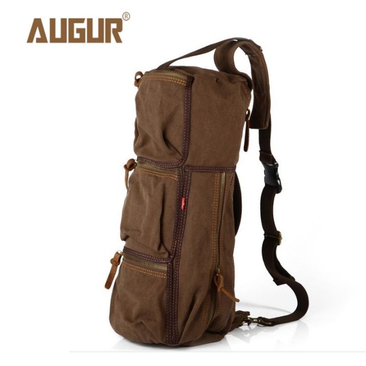 AUGUR canvas A large shoulder bag for men sling travel luggage backpack ...