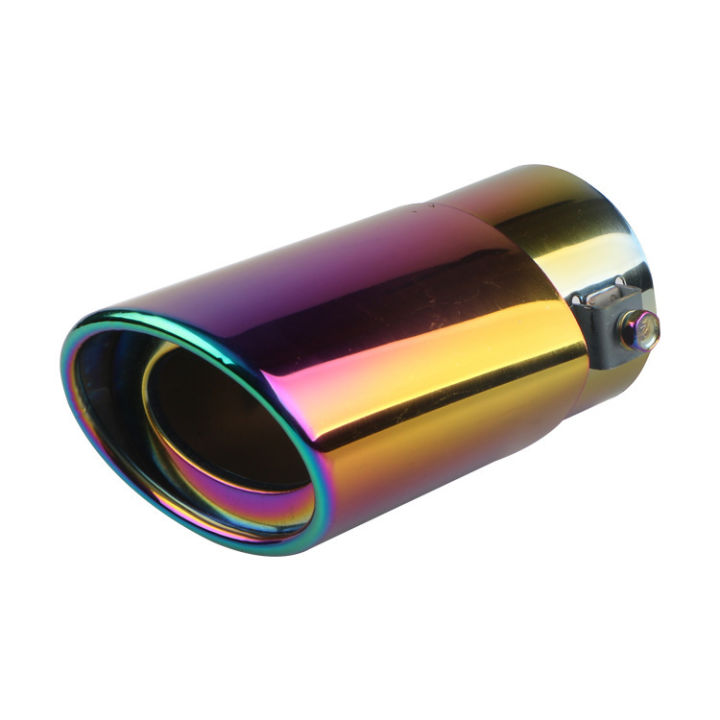 Universal Car Exhaust Muffler Tip Burnt Color Bent Stainless Steel Car ...