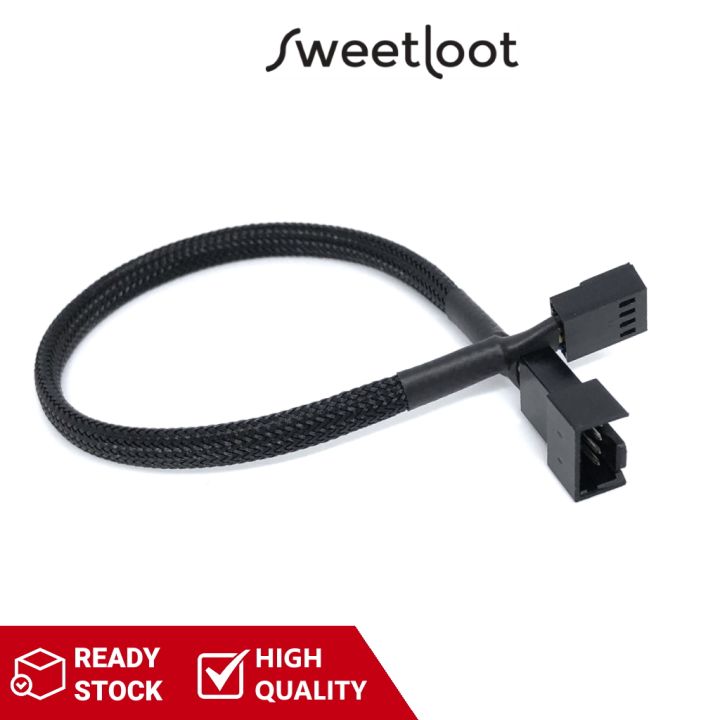 4 Pin Female to 4 Pin Male PWM Fan Sleeved Extension Cable | Lazada