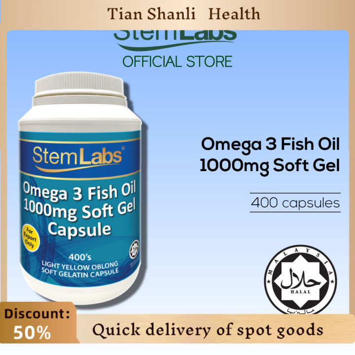 Ready Stock,siap[JAKIM HALAL] StemLabs Omega 3 Fish Oil 1000mg (400 Capsules) Exp: 07/2026 | Lazada