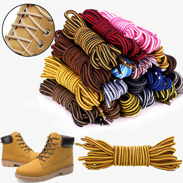 CHAOQ 1Pairs Men Weave Two-color Boots Shoe Accessories Shoe Rope Round ...