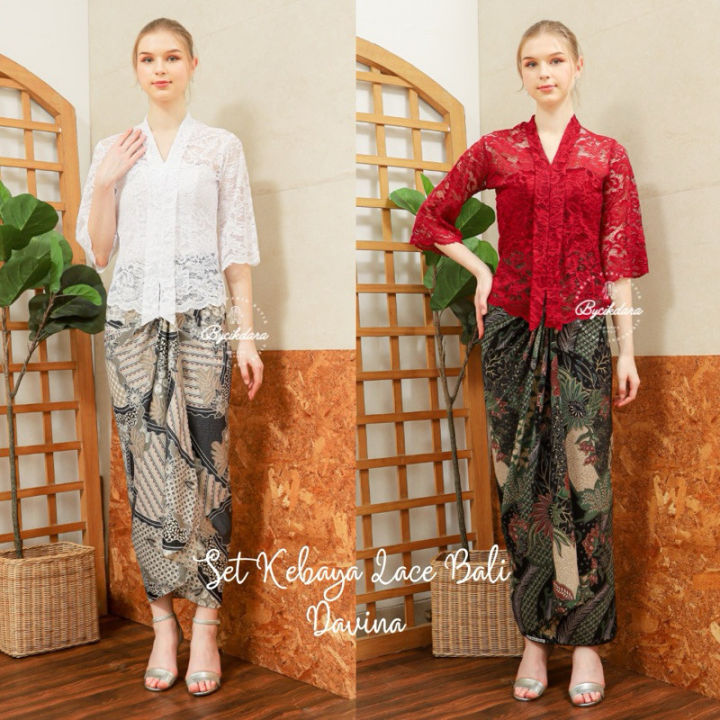 (ONE SET) Bycikdara Kebaya Lace Set Pario | Kebaya Lace Bali Davina ...