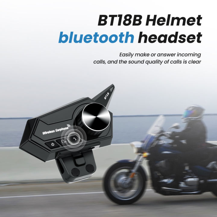[Stok Lokal] BT18 Helm Sepeda Motor Bluetooth 5.0 Headset Tahan Air ...